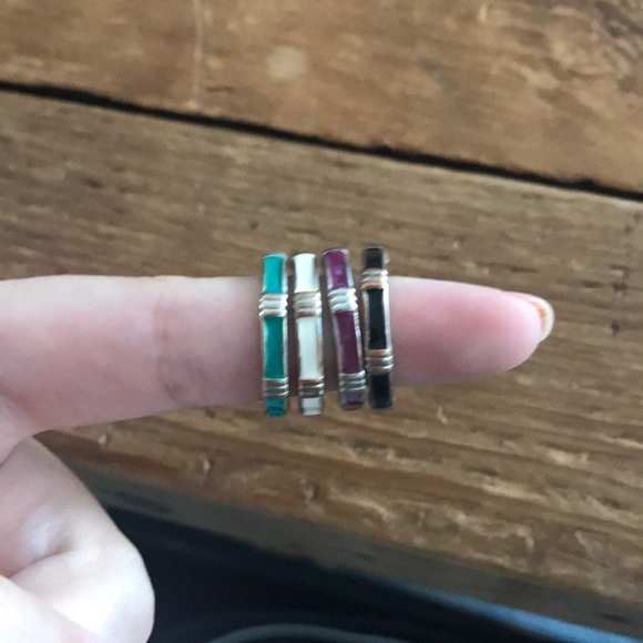 Jewelry | Four Stacking Rings In Several Colors | Poshmark